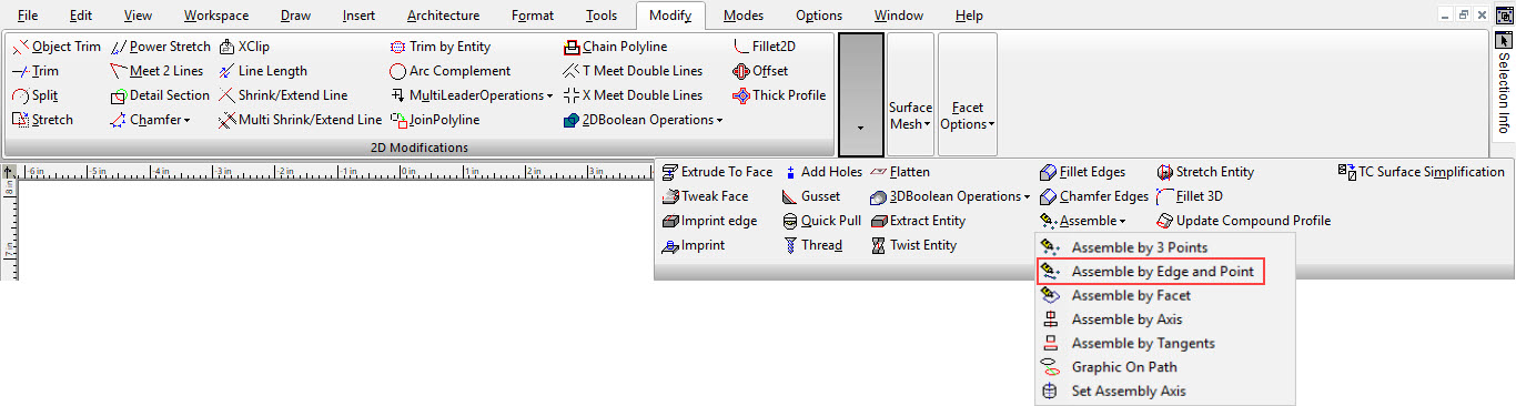 Assemble by Edge and Point - TurboCAD 2018 User Guide